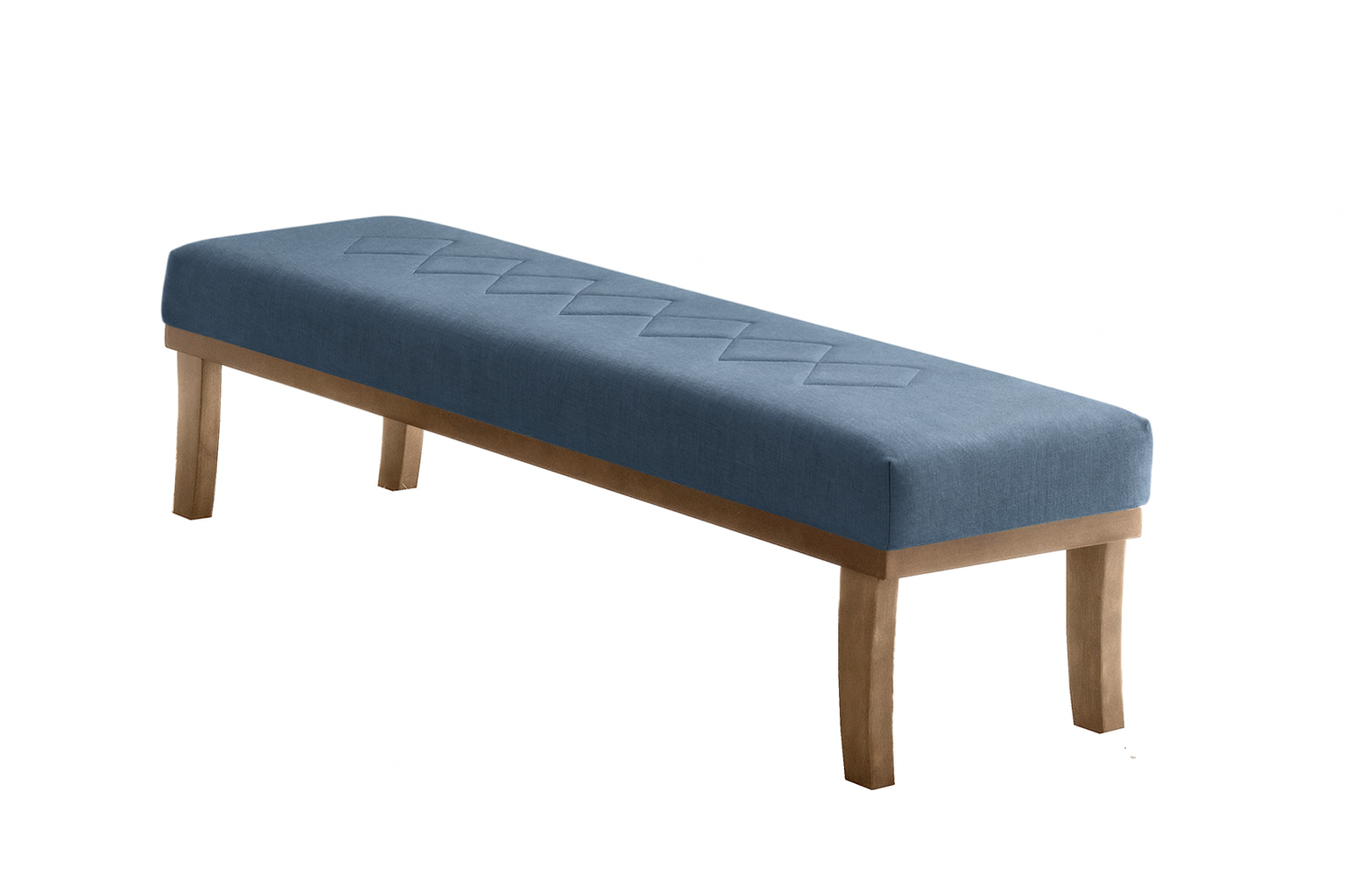 Puff Theo 100 cm Base Mel Linho Azul