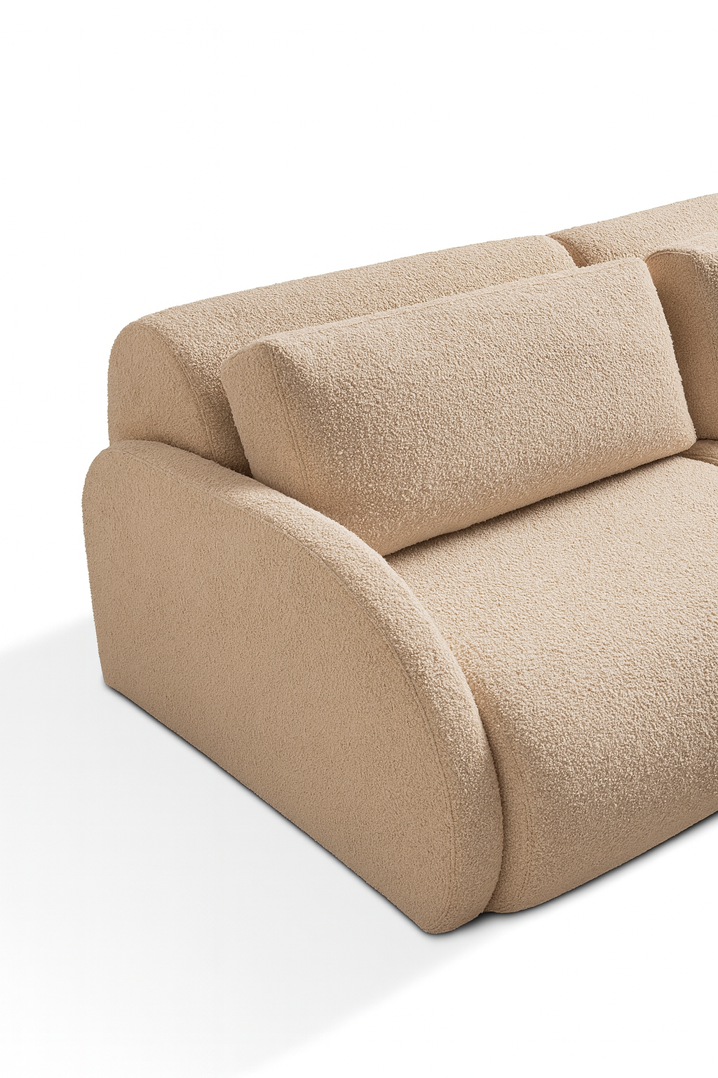 Sofá Retratil Riccardo 240 cm Boucle Bege