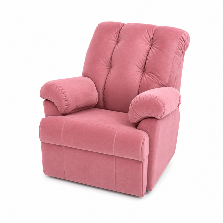 Poltrona Reclinavel Adele Manual Veludo Rosa
