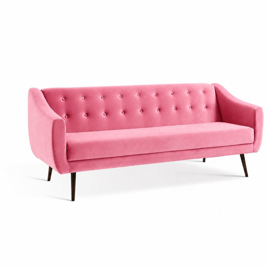 Sofa Cama Beatriz Veludo Rosa
